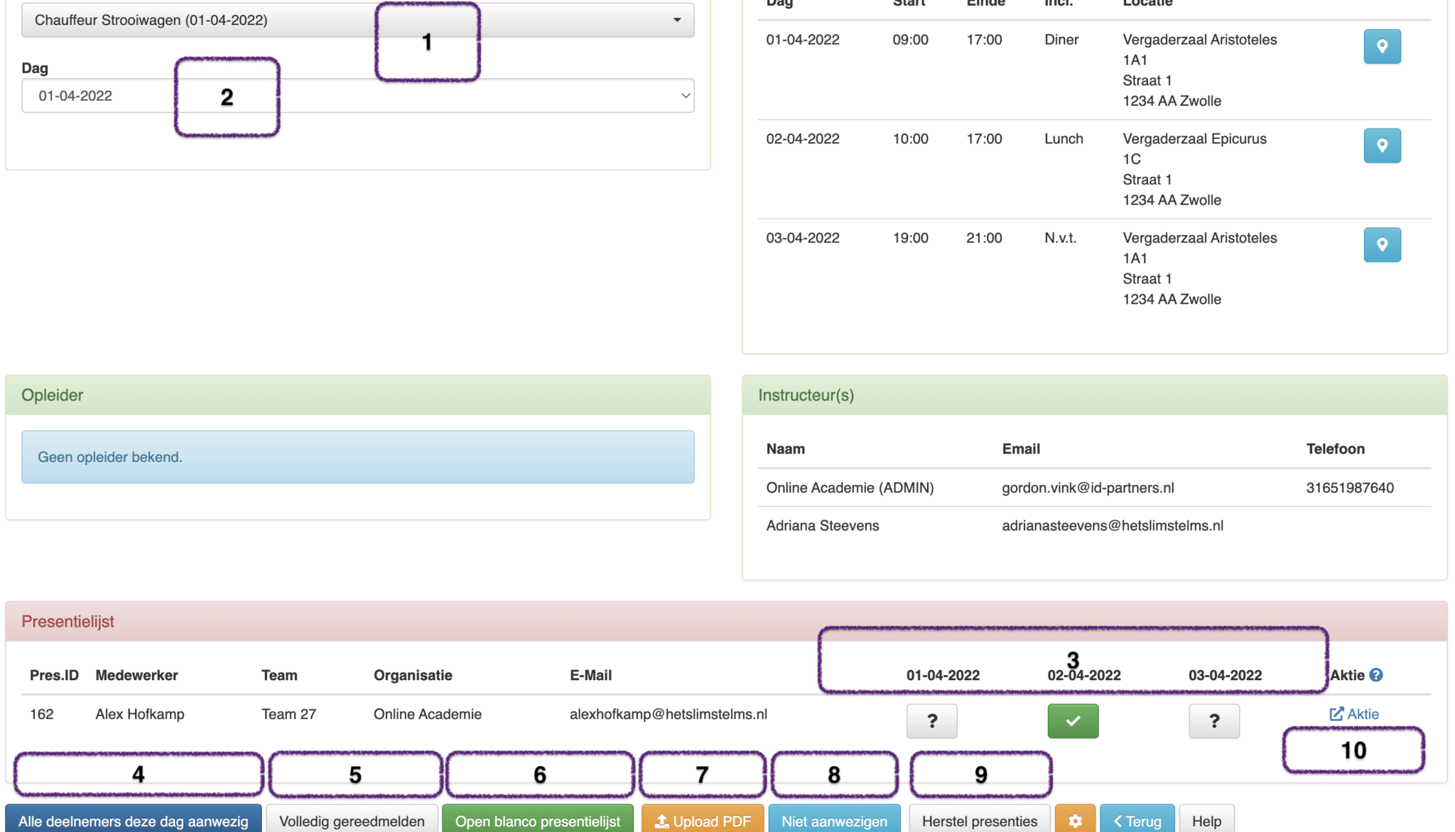 Presentielijst – BCS Learning Docs