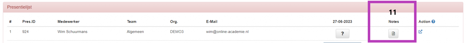 Presentielijst – BCS Learning Docs