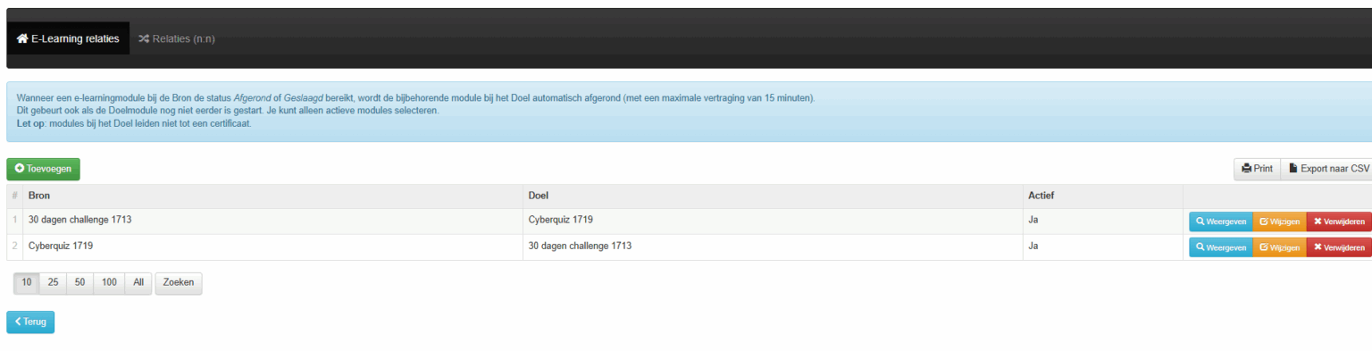 Relaties tussen e-learnings – BCS Learning Docs